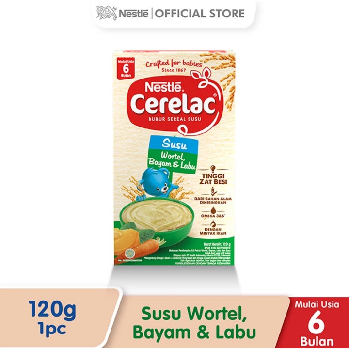 Jual Nestle Cerelac Bubur Sereal Susu Wortel, Bayam & Labu 120gr | Shopee Indonesia