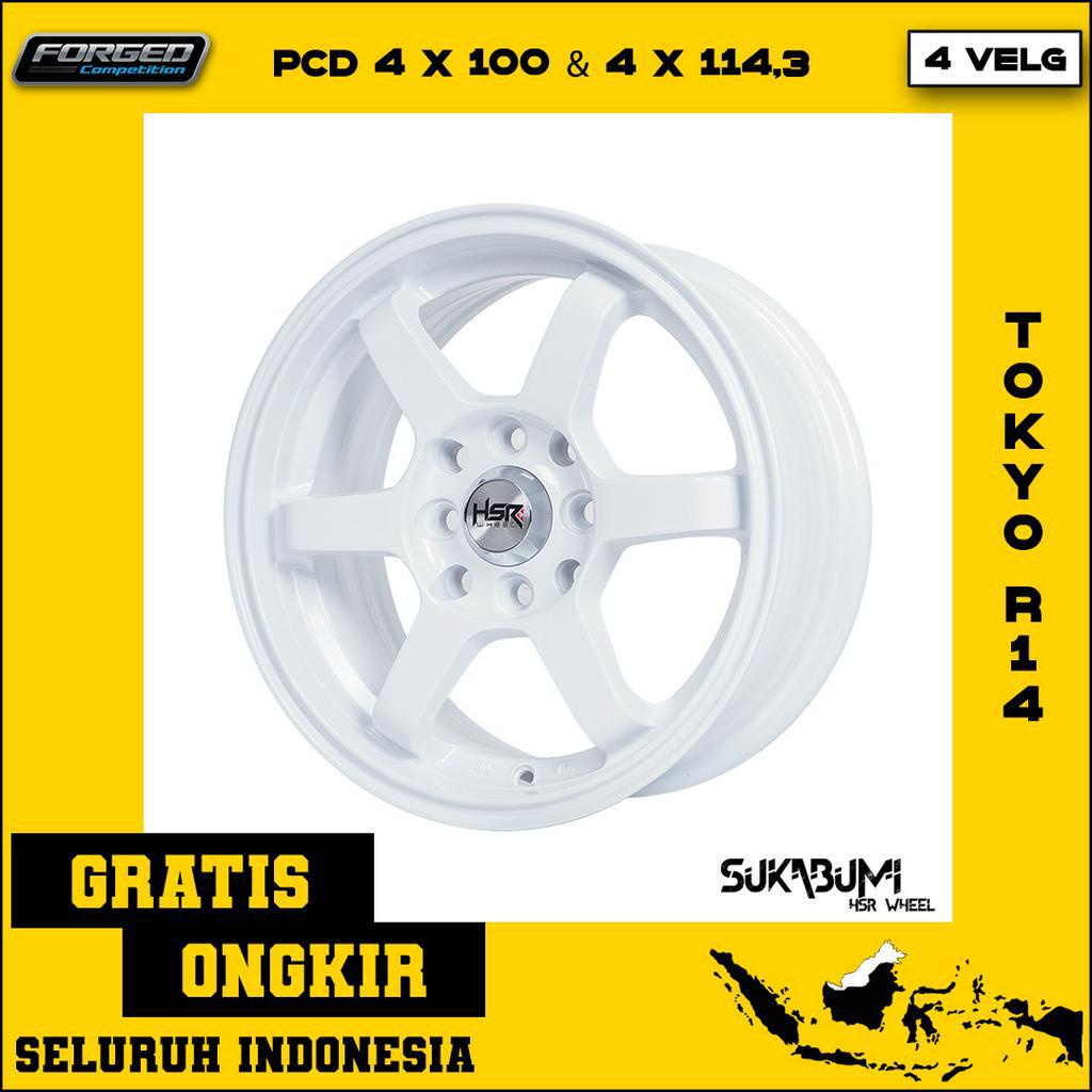 Jual Original Velg HSR Wheel Type Tokyo Ring 14 Warna Putih Baut 4x100 ...