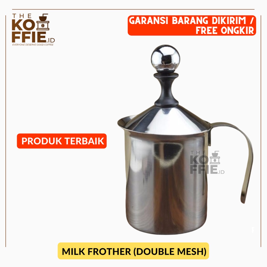 Jual Milk frother manual steamer 400 ml & 800 ml double mesh coffee ...