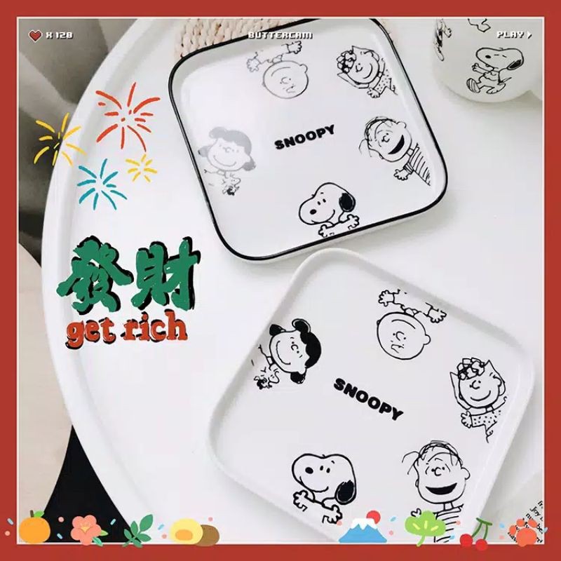 Jual Piring snoopy plate / piring keramik snoopy / ceramic plate ...