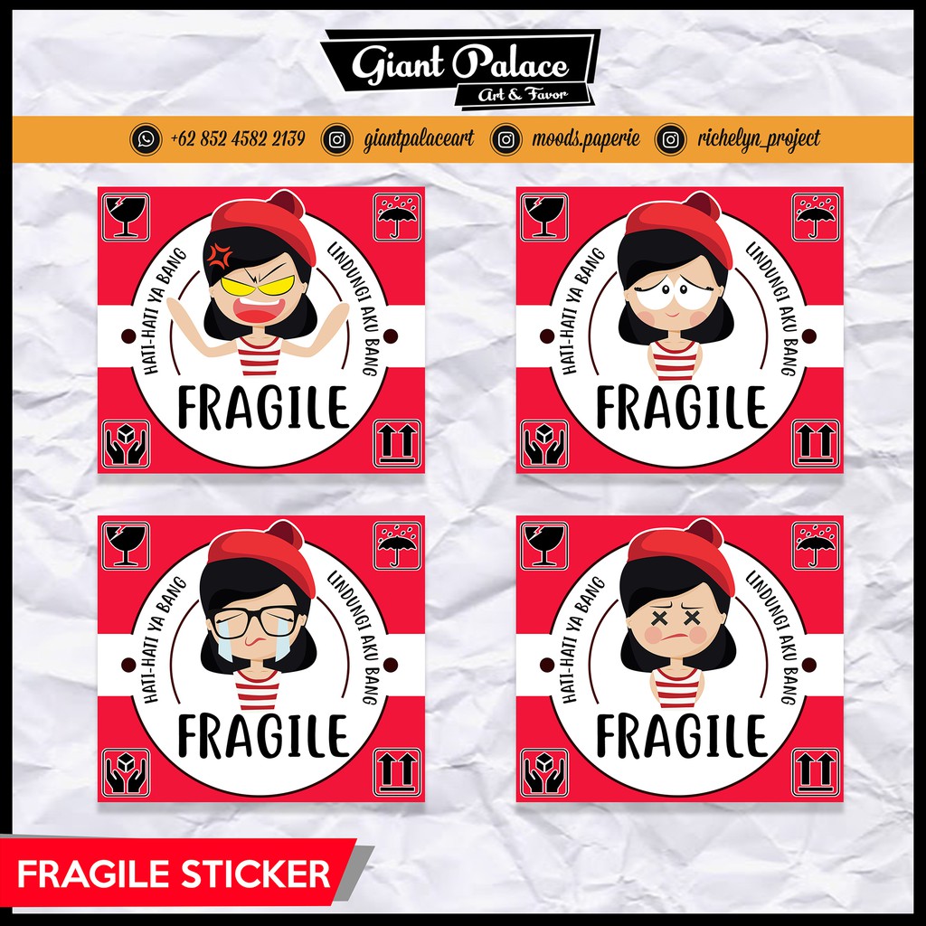 Jual 100PCS STIKER FRAGILE LUCU | Shopee Indonesia