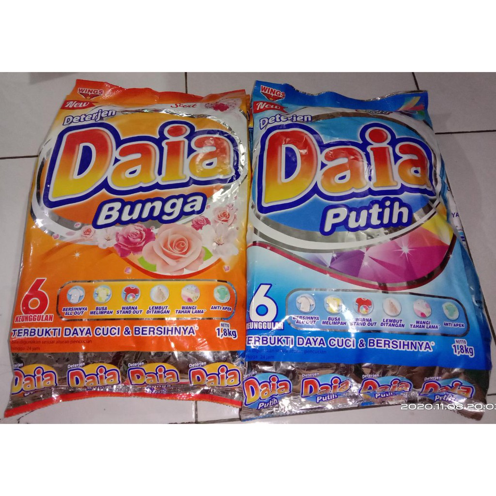 Jual Daia 1,6kg deterjen bubuk ada 2 varian | Shopee Indonesia