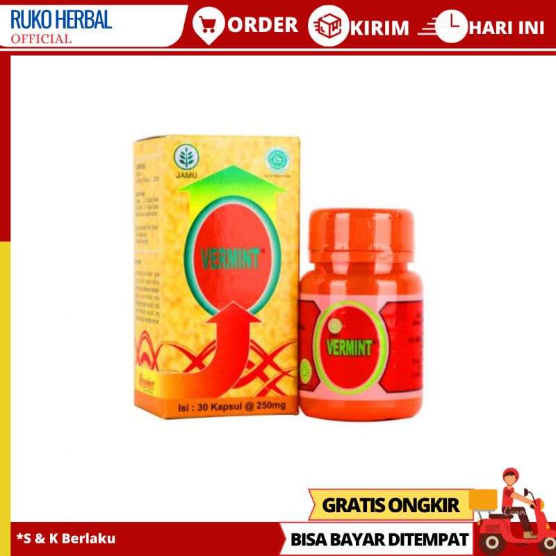 Jual VERMINT 30 Kapsul Original Kapsul Ekstrak Cacing Obat Tipes Typus ...