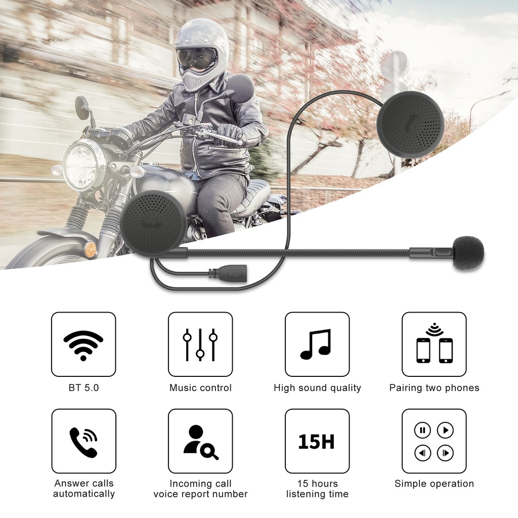 Jual M6 Headset Bluetooth Helm Wireless Headset Speaker Tipis Cocok ...