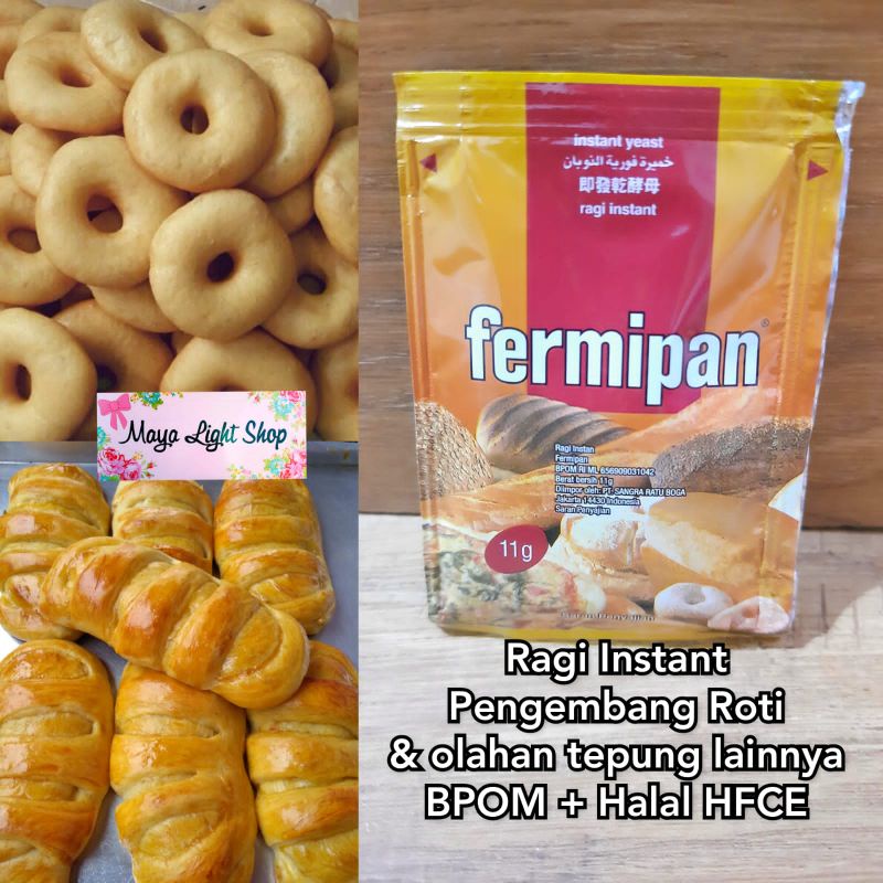 Jual Fermipan sachet eceran saset 11gr Halal ragi instant yeast ...