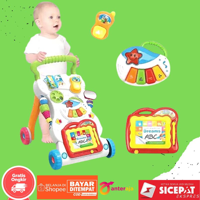 Jual Sugar Baby Push Walker Mini Car Alat Bantu Jalan Baby Walker Musik ...