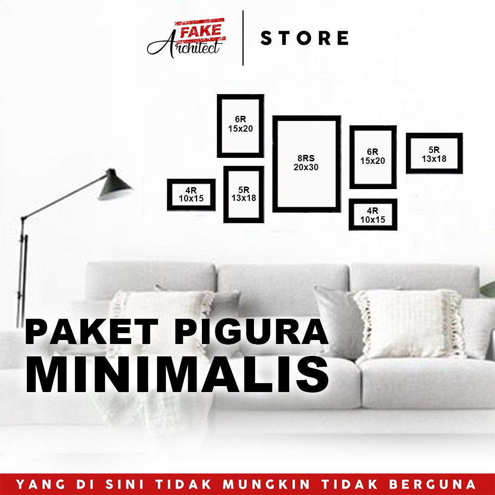 Jual PAKET HEMAT Pigura Hitam Minimalis Dekorasi | BISA CUSTOM UKURAN | 4R 5R 6R 7R 8R 9R 10R ...