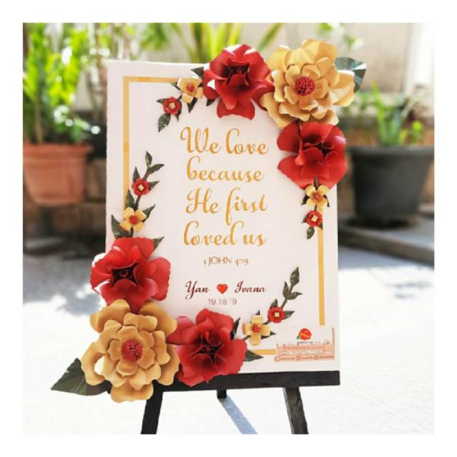 Jual PAPAN BUNGA KERTAS MURAH/PAPER FLOWER BOARD MINI UK 30 X 40 CM ...