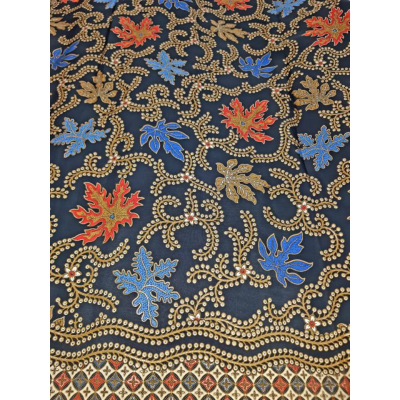 Jual Batik abstrak motif daun panama rambat dasar hitam | Shopee Indonesia