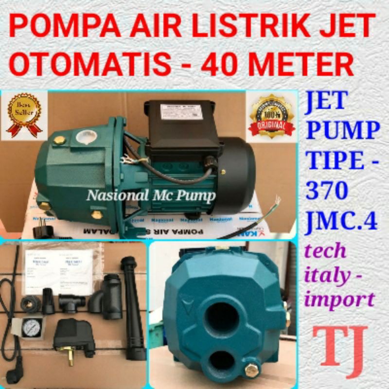Jual POMPA AIR LISTRIK JET PUMP NASIONAL TIPE 370 - 40 METER | Shopee ...