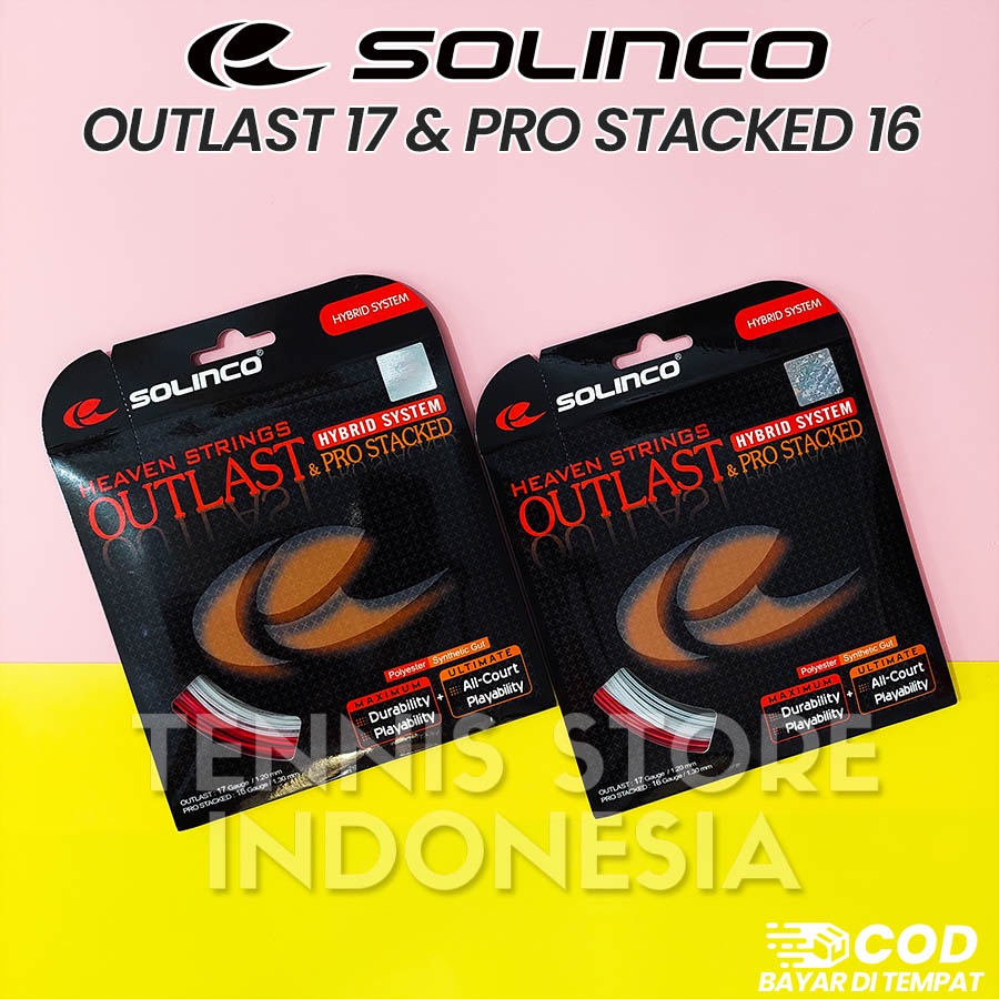 Jual Senar Tenis Solinco Outlast 17 & Pro Stacked 16 Hybrid Original ...