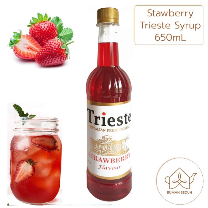 Jual 650 mL Sirup Strawberry Trieste - Sirop Stroberi Enak - Tea Syrup ...