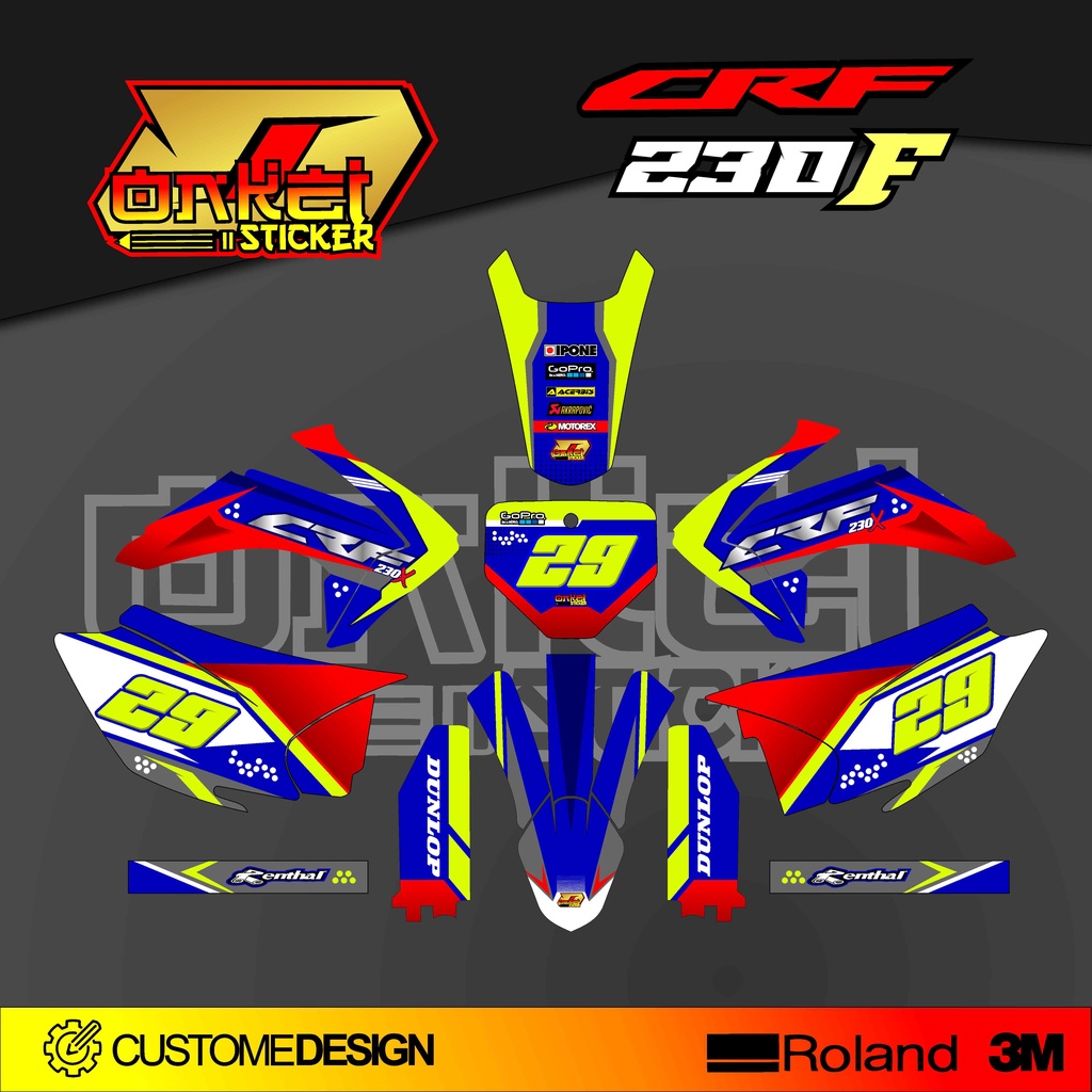 Jual DECAL STICKER CRF 230 F GR LAMINASI TEBAL | Shopee Indonesia