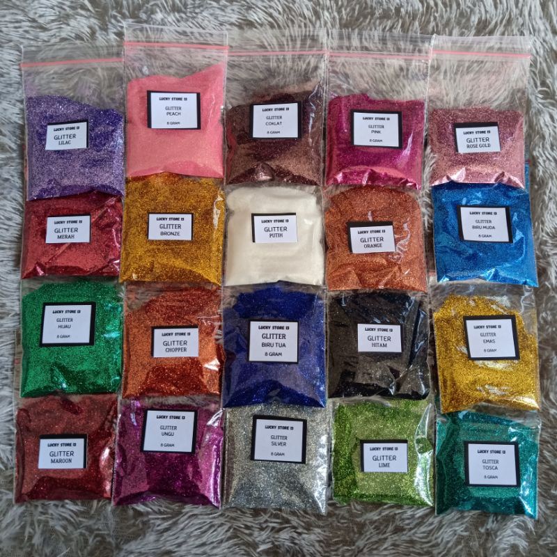 Jual GLITTER Serbuk 8 GR 8gr gram Plastik Gliter Eceran Pernak Pernik ...