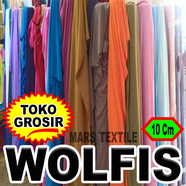 Jual TOKO GROSIR – 10 Cm Kain Bahan Wolfis / Wolvis / Wolpeach / Wolpis Meteran Grade A Premium ...