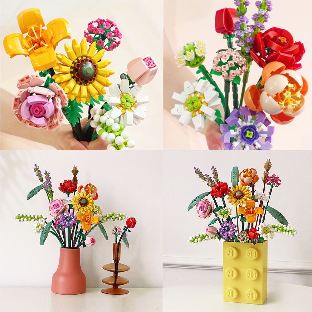 Jual LOZ Batu Bata Nano Blok Seri Buket Bunga Dekorasi Buket Bunga Blok ...