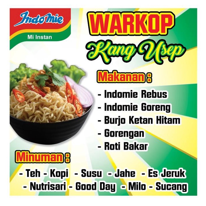 Jual Spanduk/ Banner Warkop (Warung Kopi) / Warmindo (Warung Makan ...