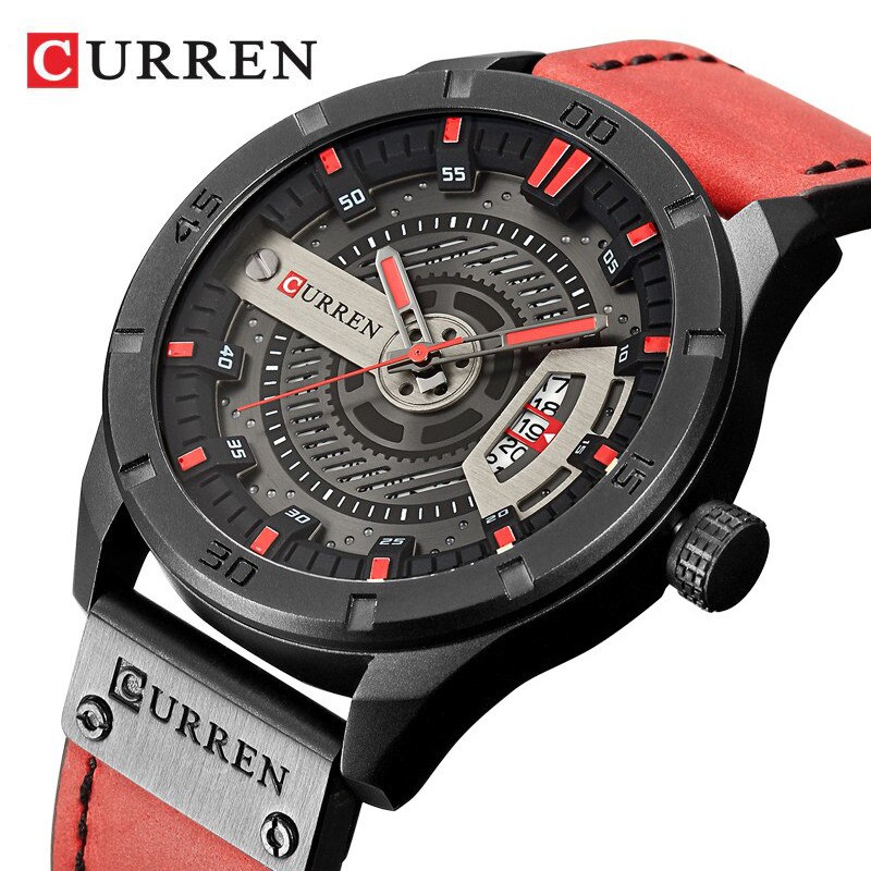 Jual CURREN 8301 Jam Tangan Pria Analog Tali Kulit Chronograph Aktif ...