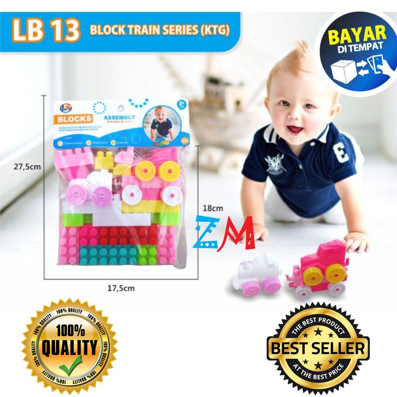 Jual Mainan Edukasi Block Besar LB13 - Block Kereta Warna | Shopee Indonesia