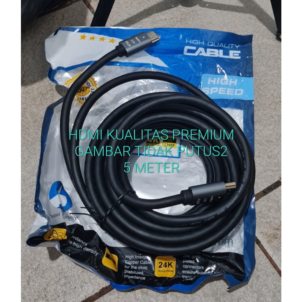 Jual G648 ORI KABEL HDMI 5 M METER 4K CABLE TV TELEVISI PS GAME CPU ...