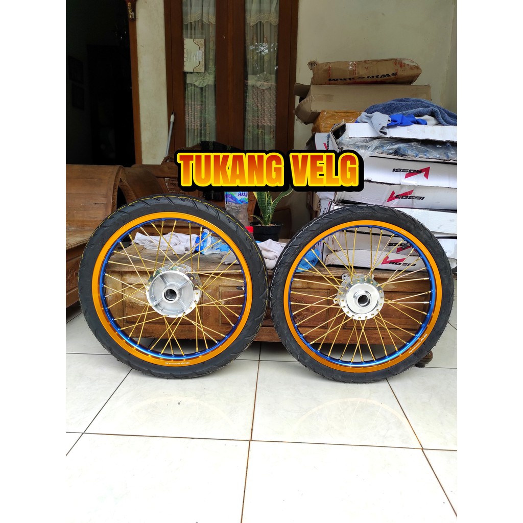 Jual Velg jari jari Jupiter MX king paketan ring 17 TDR TwoToone blue ...