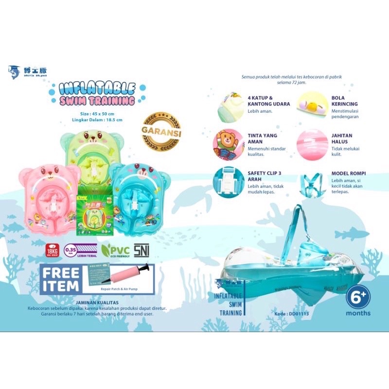 Jual Doctor Dolphin Inflatable Swim Training | Shopee Indonesia