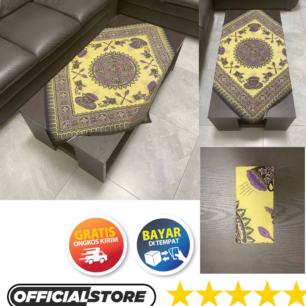 Jual Alas Meja Ruang Tamu Plastik Kayu Persegi Empat Motif Batik ...