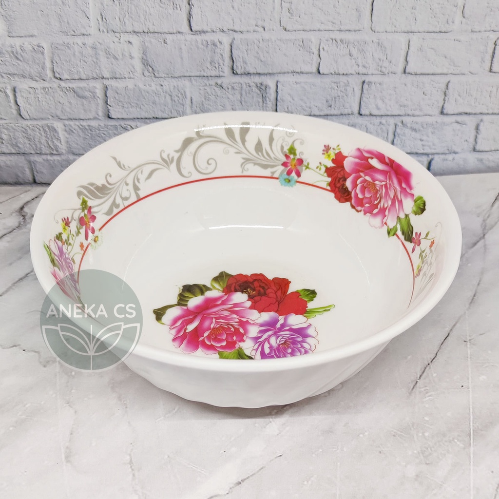 Jual Mangkok Melamin 7 Inch - Mangkok Motif Bunga - Mangkok Ulir ...