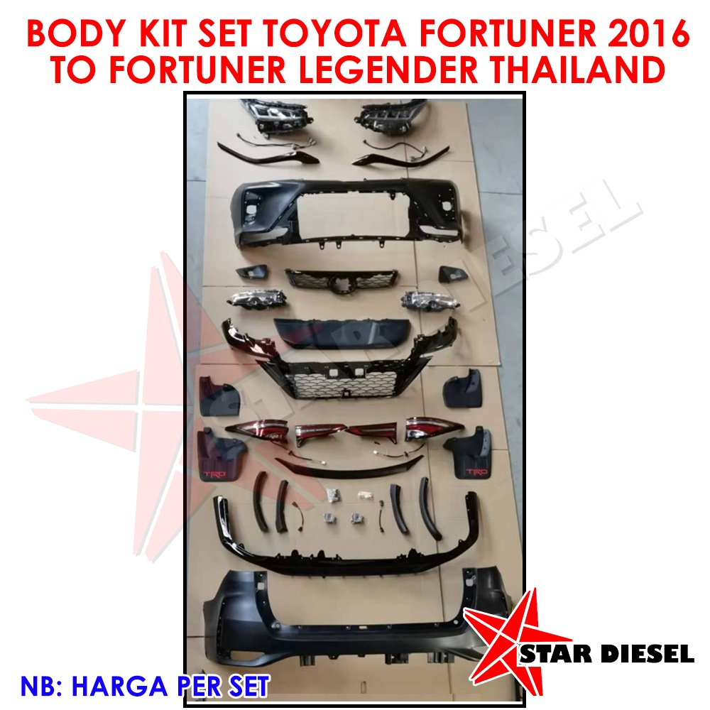 Jual BODY KIT ALL PARTS KOMPLIT FOR TOYOTA FORTUNER 2016 TO FORTUNER ...