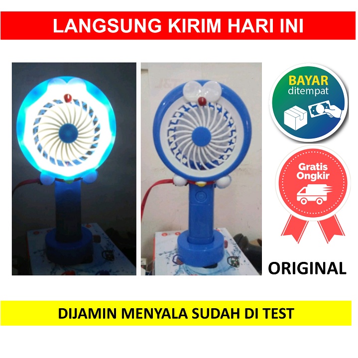 Jual DORAEMON KIPAS ANGIN PORTABLE / STANDING MINI FAN LAMPU LED ...