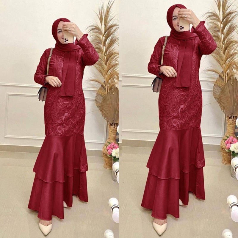 Jual GAMIS TILE ARINI MUTIARA MAXI DRESS DUYUNG PESTA KONDANGAN TERBARU | Shopee Indonesia