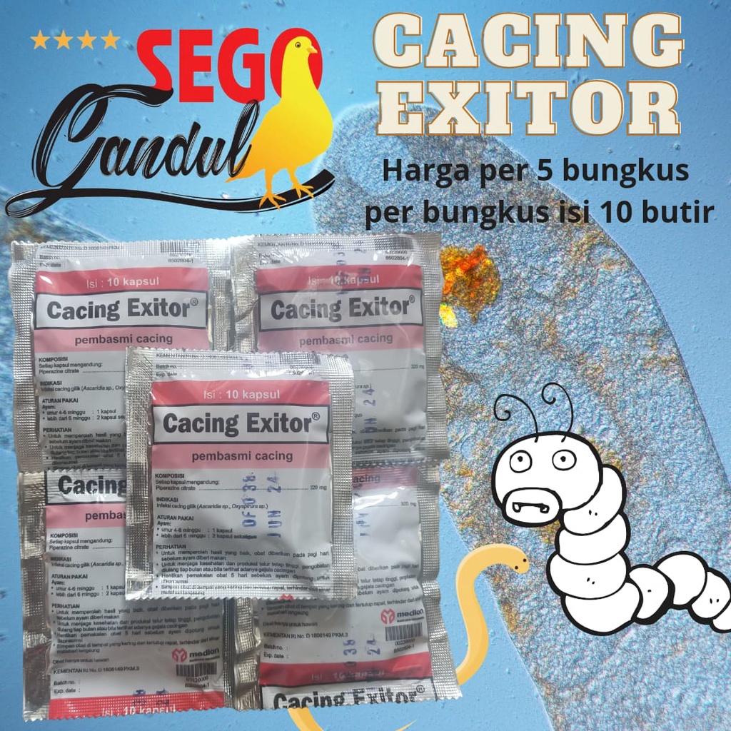 Jual Obat Cacing Exitor untuk Ayam Burung per 5 bungkus Medion | Shopee ...