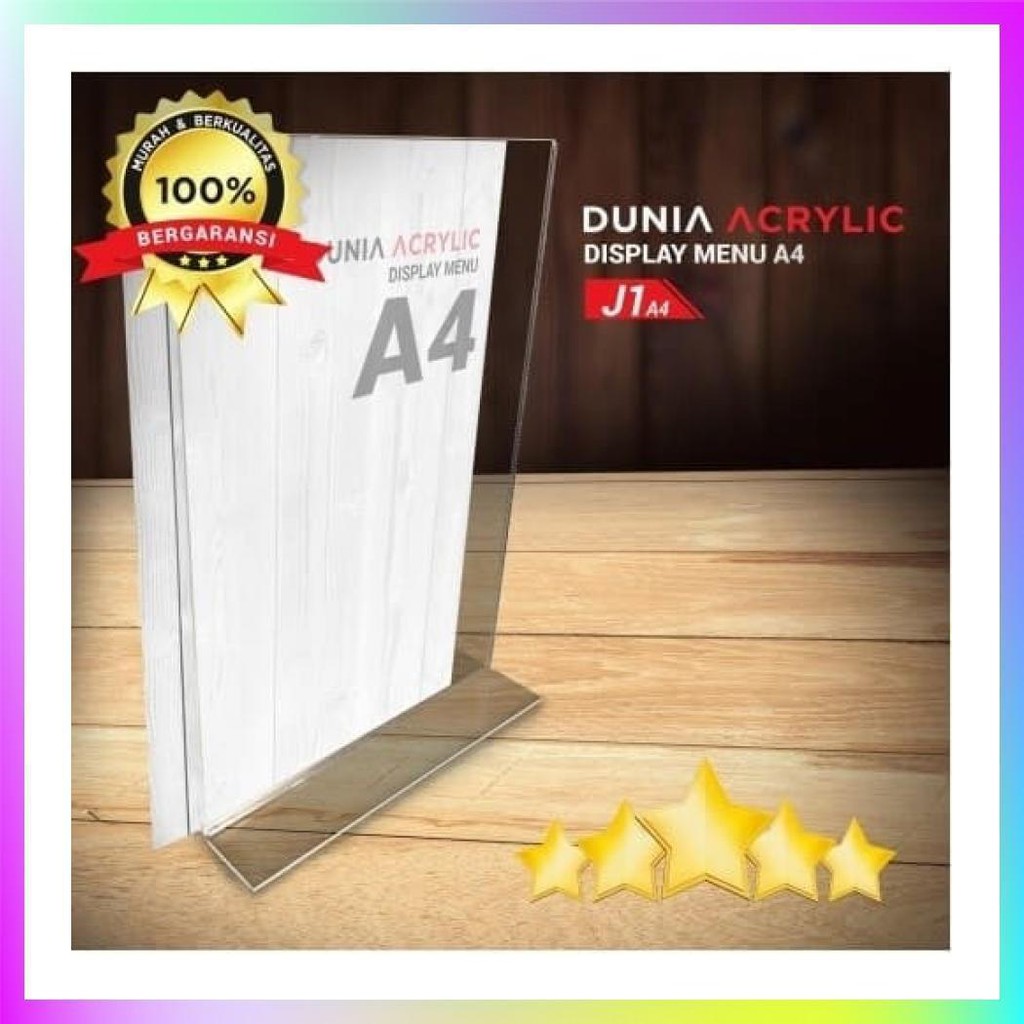 Jual DISPLAY MENU A4 / TEMPAT BROSUR / NOMOR MEJA ACRYLIC / AKRILIK ...