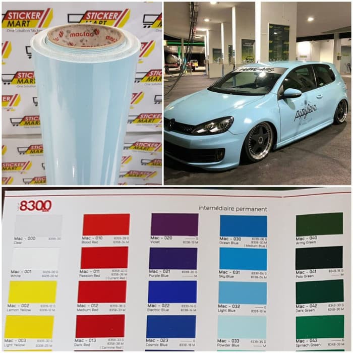 Jual Stiker Mobil Motor Mactac Sticker Europe Powder Blue (alt.Oracal ...