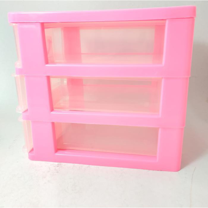 Jual RAK MINI CONTAINER PLASTIK SUSUN 3 TINGKAT 3 LACI MEJA / RAK ...