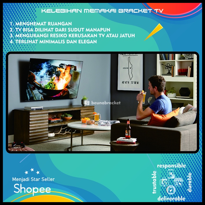 Jual Bracket TV LED LCD 32 40 43 24 21 29 17 14 Inch Dijamin Cocok 14 ...