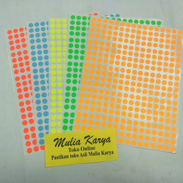 Jual HVS Warna Sticker Bulat Kecil / Label Stiker HVS Warna Bulat Kecil ...