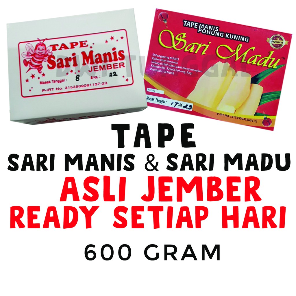 Jual Tape Sari Madu & Sari Manis Jember Terenak 600 gram Ready Setiap ...