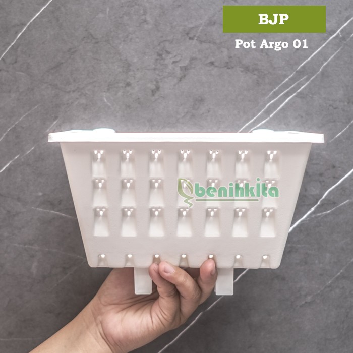 Jual Pot Tempel Tanaman-Bunga Argo 01 Putih - (BJP) | Shopee Indonesia