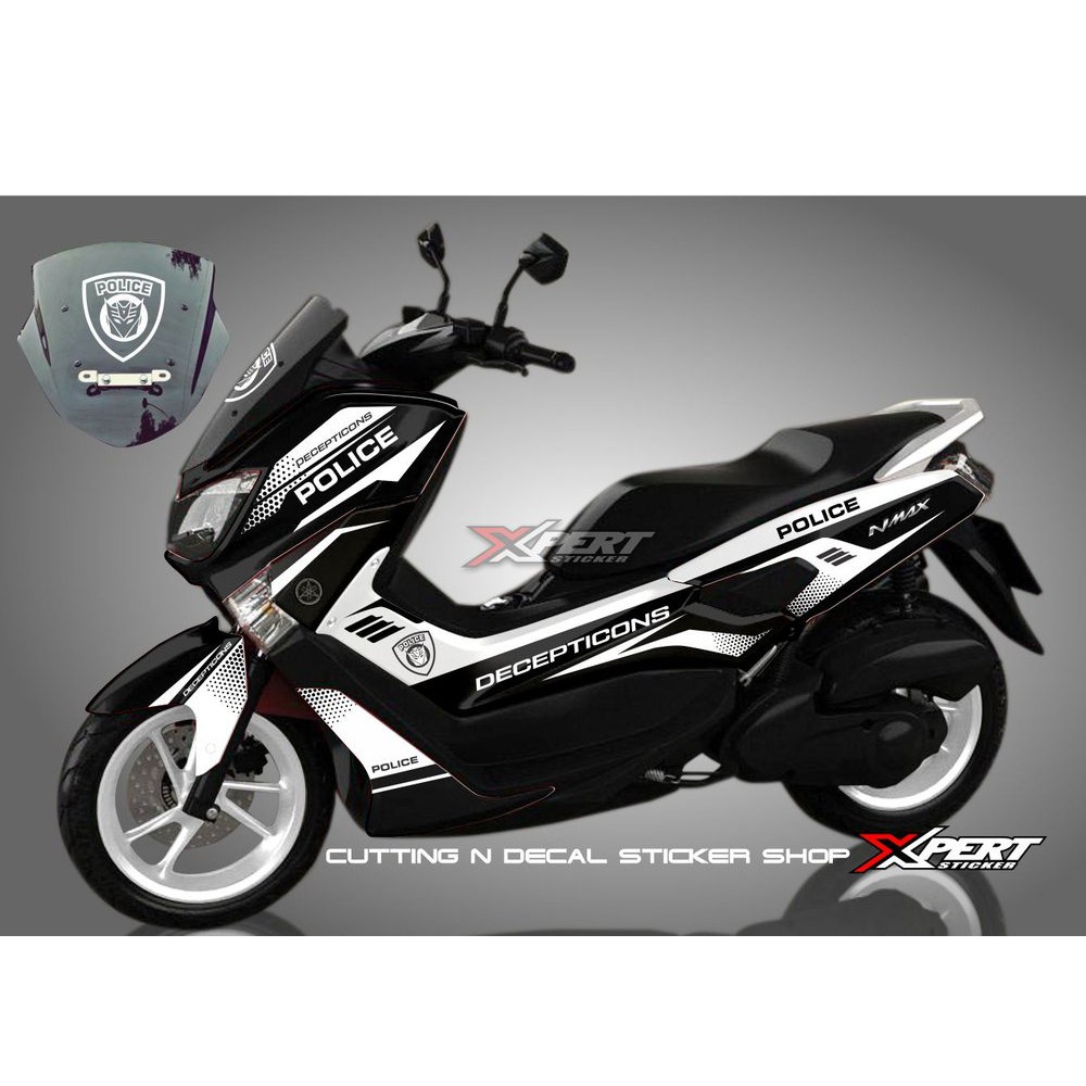 Jual STICKER DECAL NMAX FULL BODY STIKER NMAX HITAM NMAX POLICE SPORTY ...