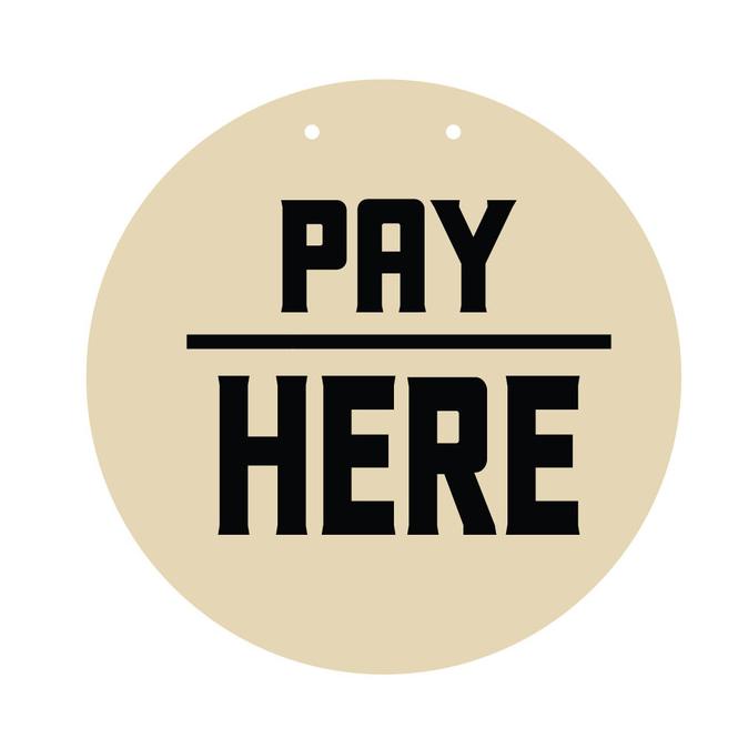 Jual Sign Kayu Pay Here Signage / Sign Board / Sign Kayu helloto99 ...