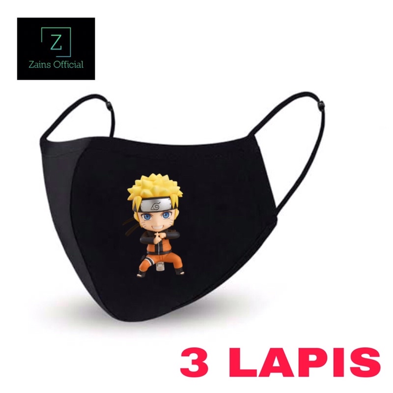 Jual Masker Kain 3ply LOGO ANIME NARUTO SASUKE AKATSUKI MANGA Trend ...