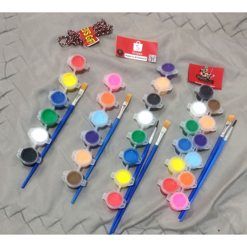 Jual Cat Lukis / Akrilik / Acrylic Paint Set 6 / 12 Warna / Cat Akrilik ...