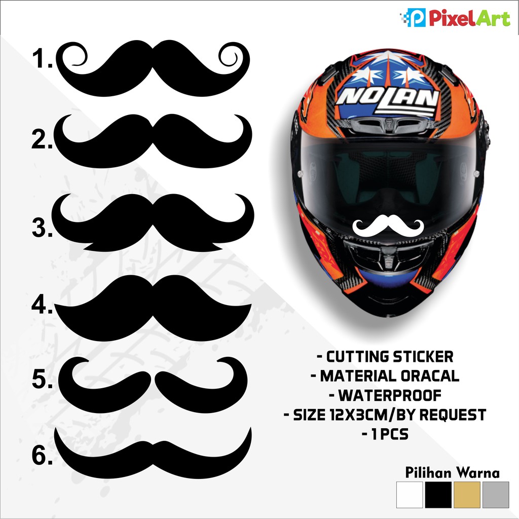Jual STICKER VISOR KACA HELM KUMIS STIKER LEM KUAT TAHAN BERTAHUN TAHUN ...