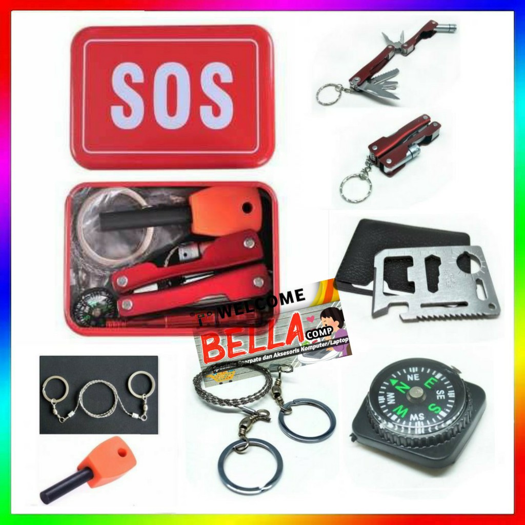 Jual Alat Survival Tool Kit Serbaguna Portable Emergency /ALAT CAMPING ...