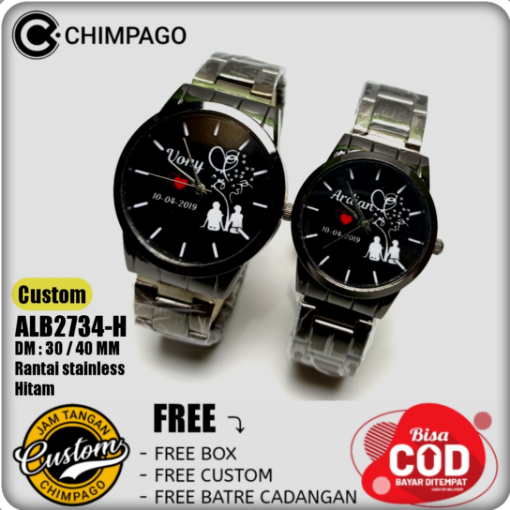 Jual Jam tangan couple / bisa custom nama | Shopee Indonesia