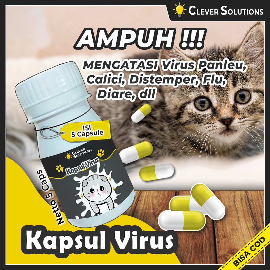 Jual Clever Solutions- KAPSUL VIRUS Obat Virus Panleukopenia Distamper ...
