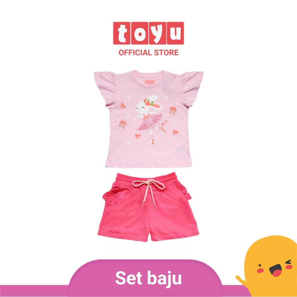 Jual Toyu Set Baju Pakaian Anak Perempuan Rabbit Pink Premium | Shopee ...