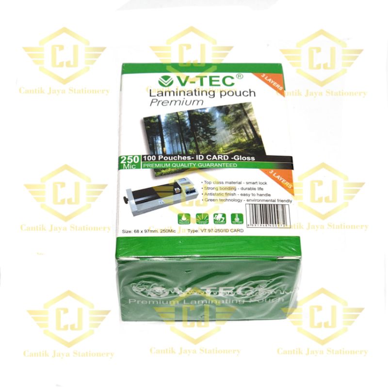 Jual 1 PAK VTEC Plastik Laminating 250mic V-TEC KTP ID CARD 68x97mm | Shopee Indonesia