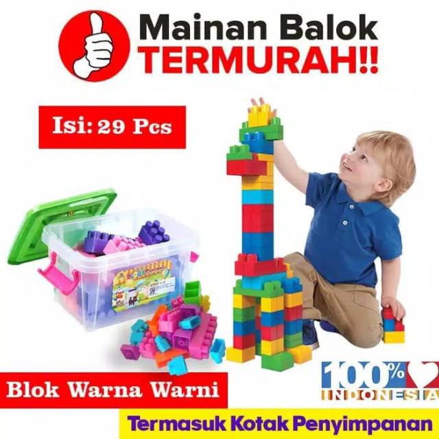 Jual Mainan Creative Block Balok Susun Kreatif Untuk Anak 29 Puzzle ...